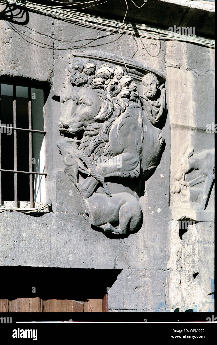 Lion Detail in Rome Carving Stock Photo - Alamy
