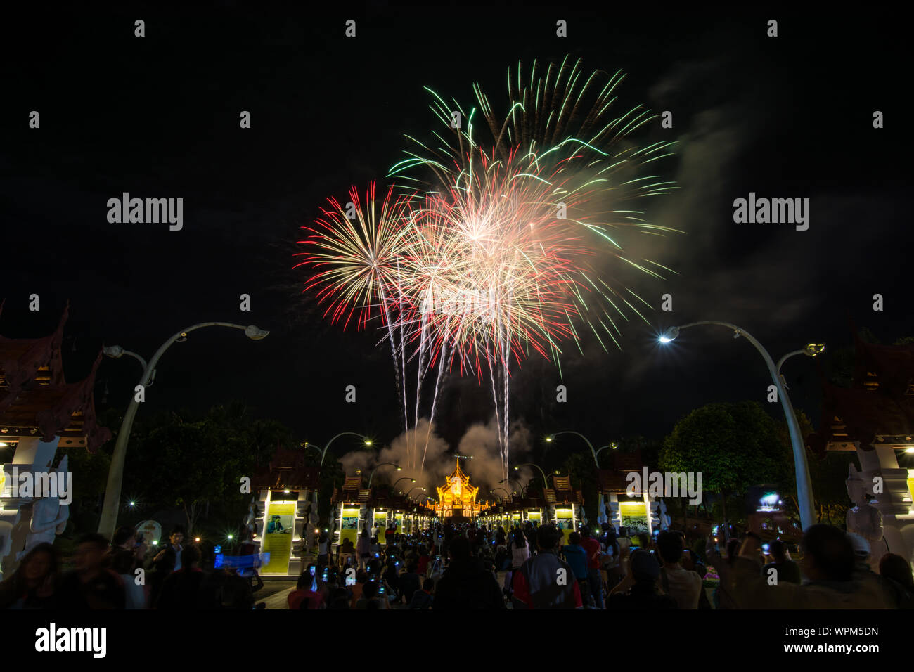 Colorful Rainbow Fireworks in the New Year 2018 Events at Royal Flora ...