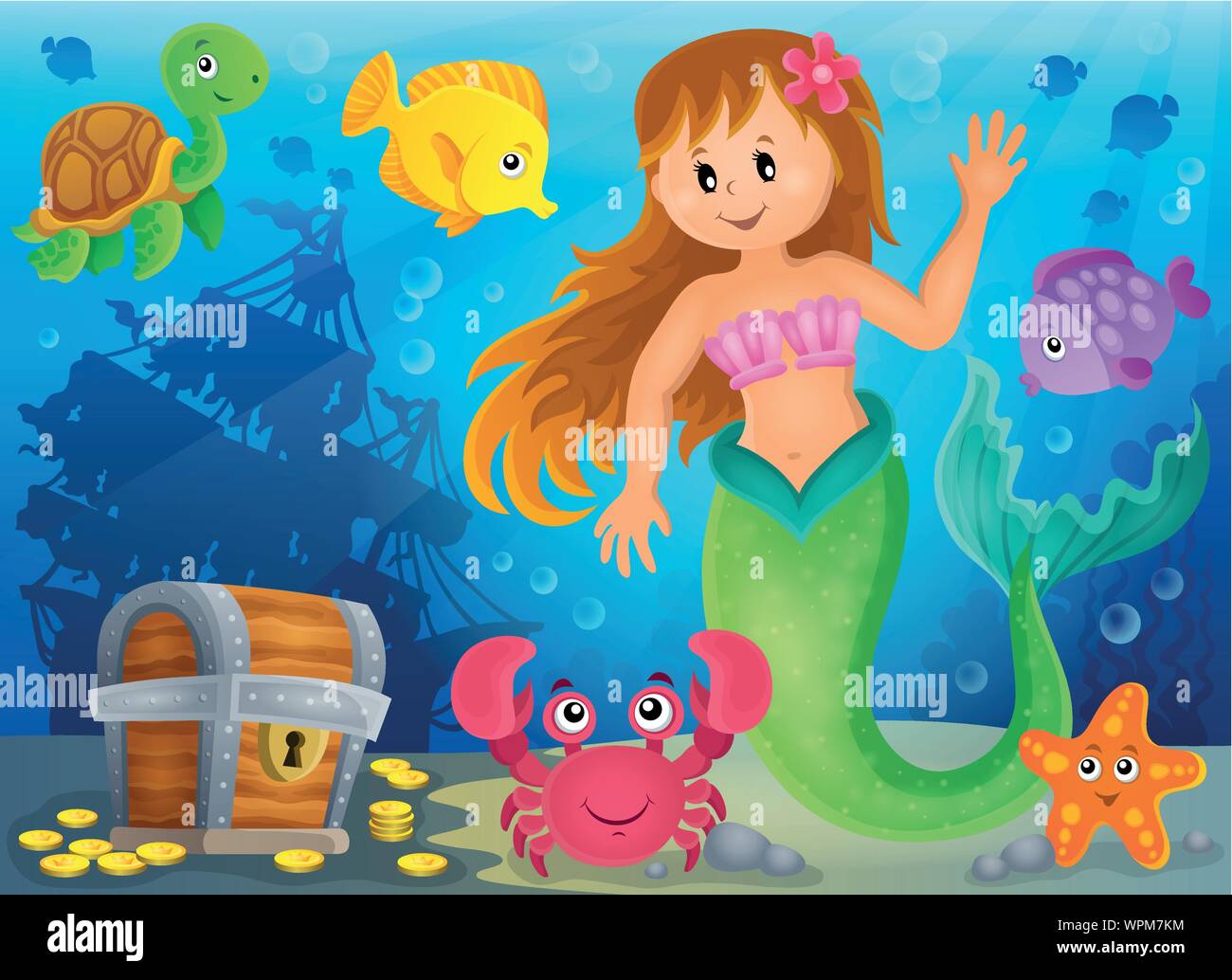 Mermaid theme image 3 Stock Vector Image & Art - Alamy