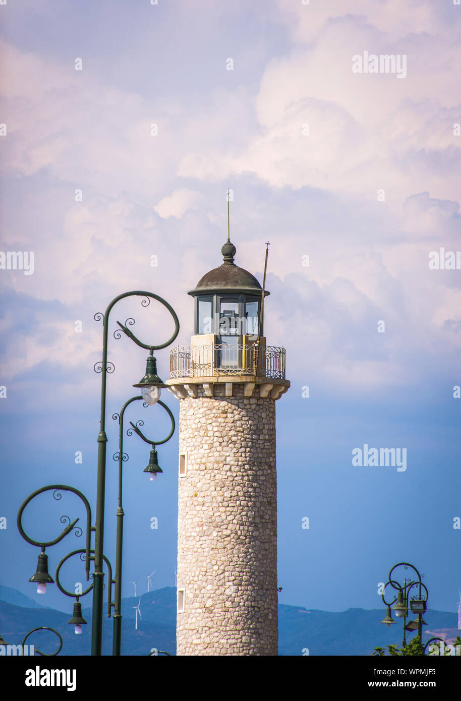 the lighthouse in Patra Greece Stock Photo - Alamy