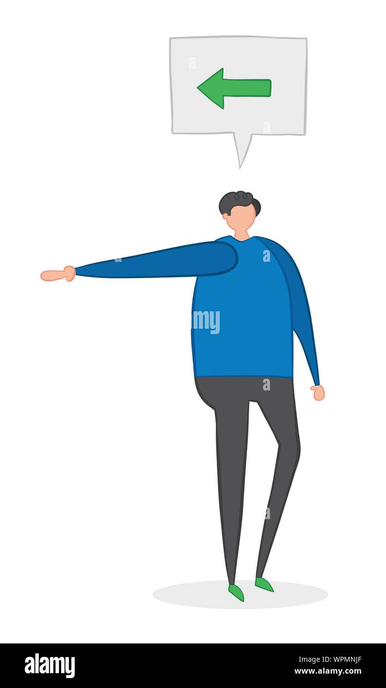 Cartoon man pointing way hi-res stock photography and images - Alamy
