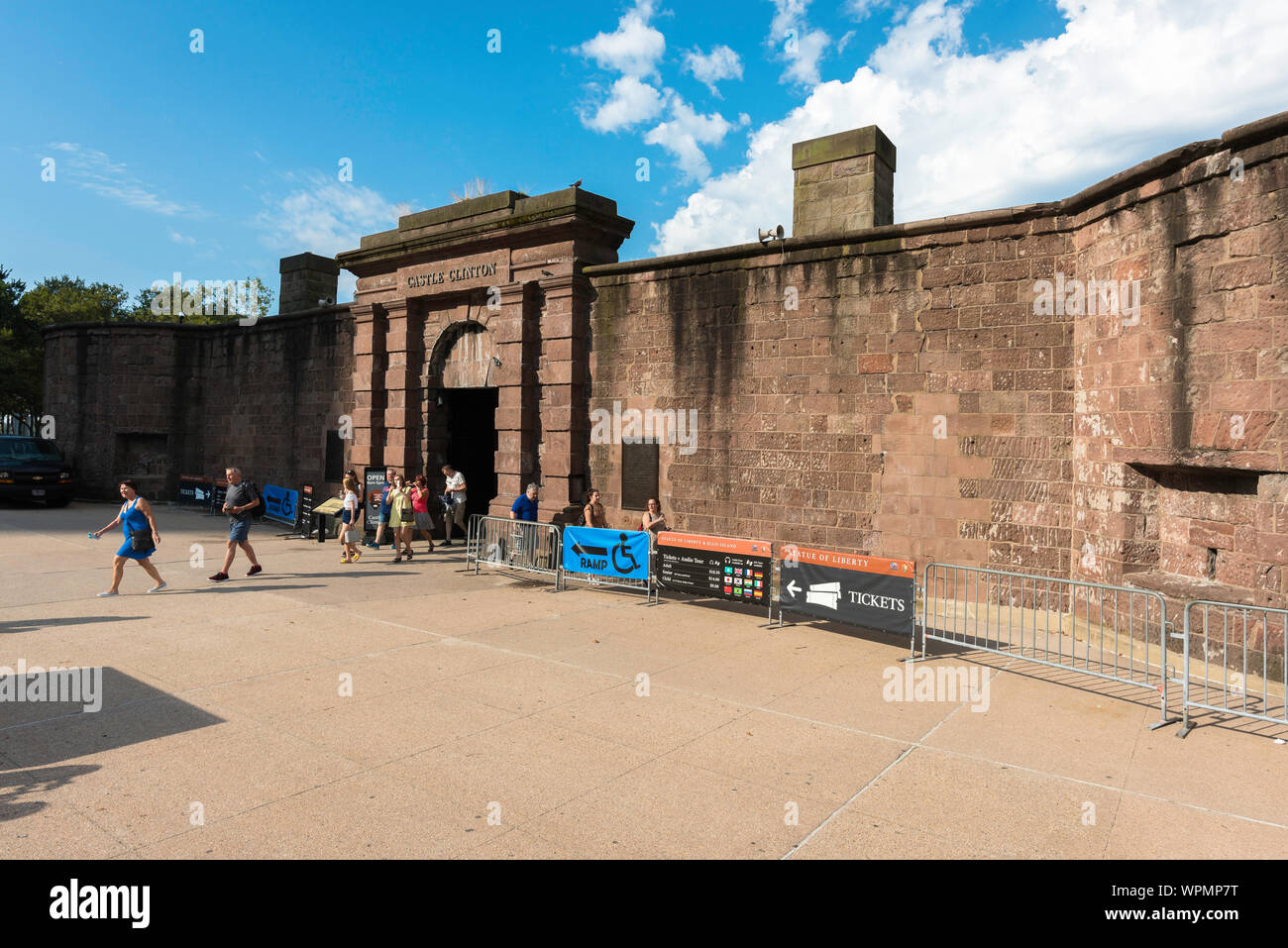 Castle Clinton New York, view in summer of Castle Clinton, a sandstone ...