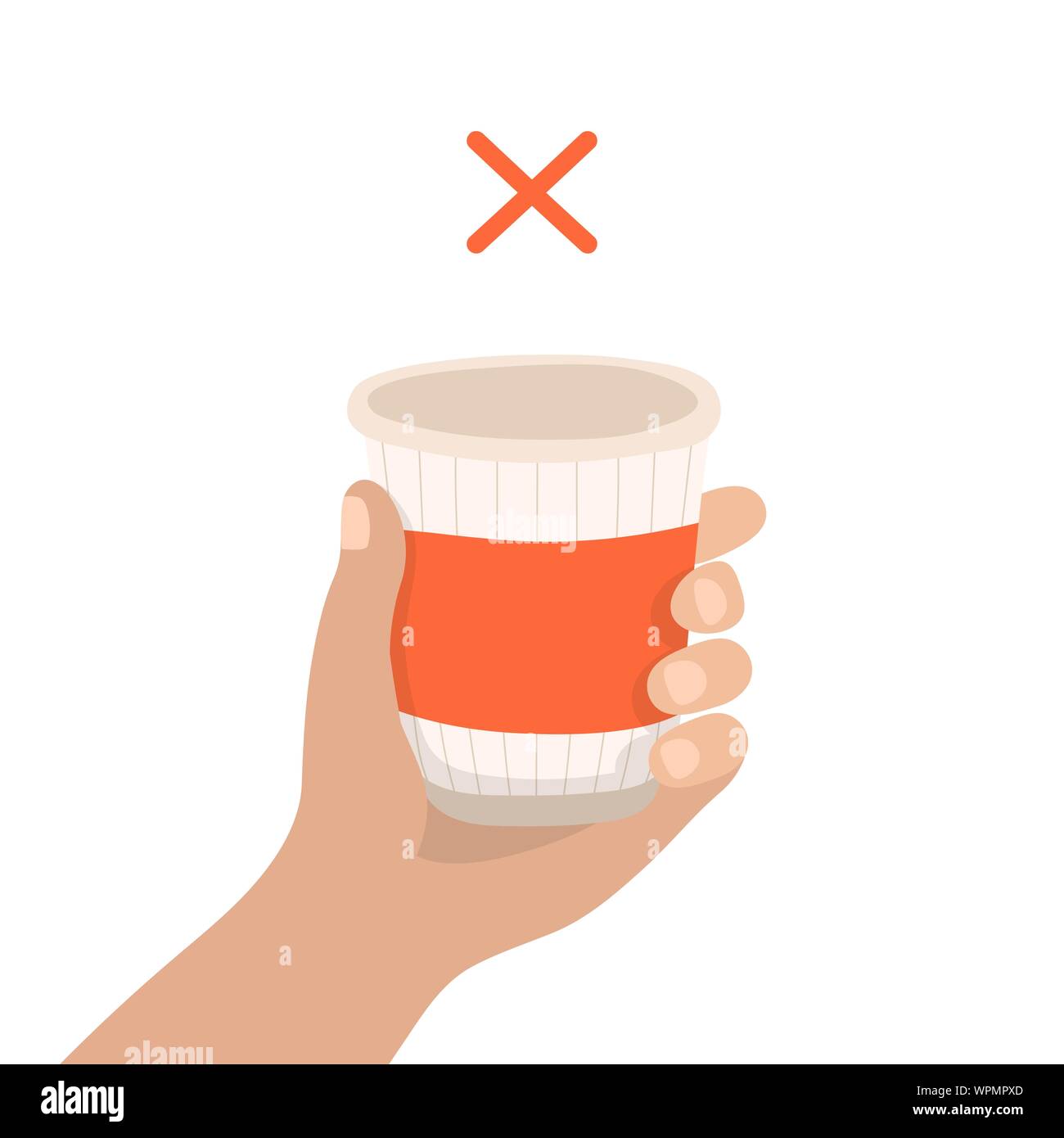 Disposable cup - zero waste concept illustration. Sustainable lifestyle ...