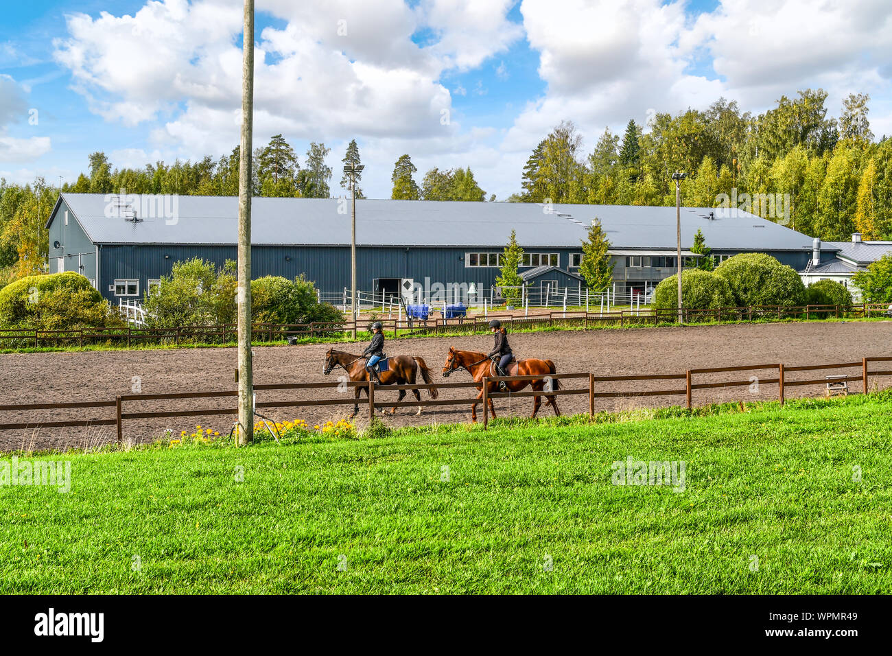Female horse riding indoor hi-res stock photography and images - Alamy