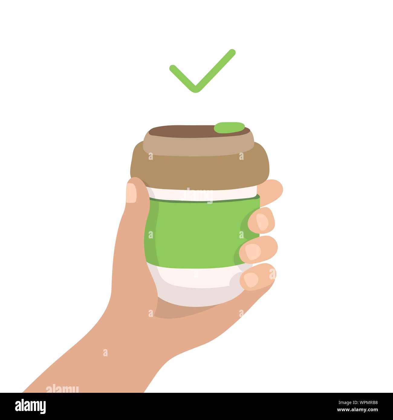 Reusable coffee cup - zero waste concept illustration. Sustainable ...