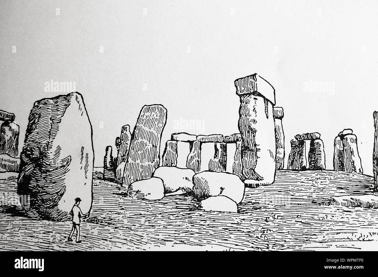 A sketch of Stonehenge made in 1928 Stock Photo - Alamy