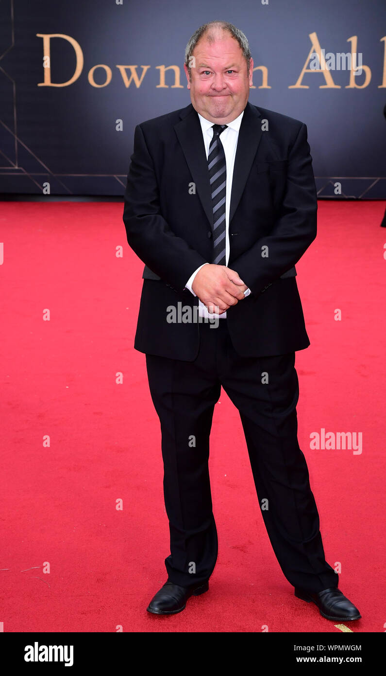 Mark Addy attending the world premiere of Downton Abbey, held at the ...