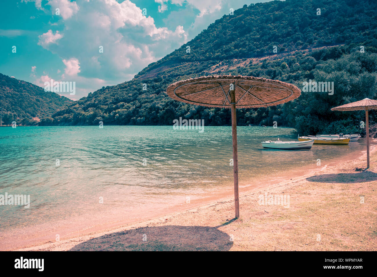 Nice clean secluded beach in Greece Stock Photo - Alamy