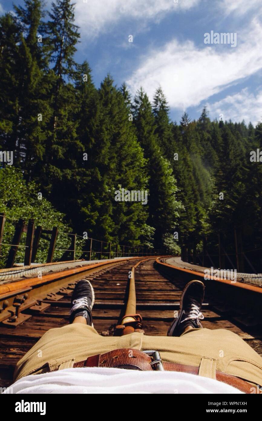 Lying in track hi-res stock photography and images - Alamy