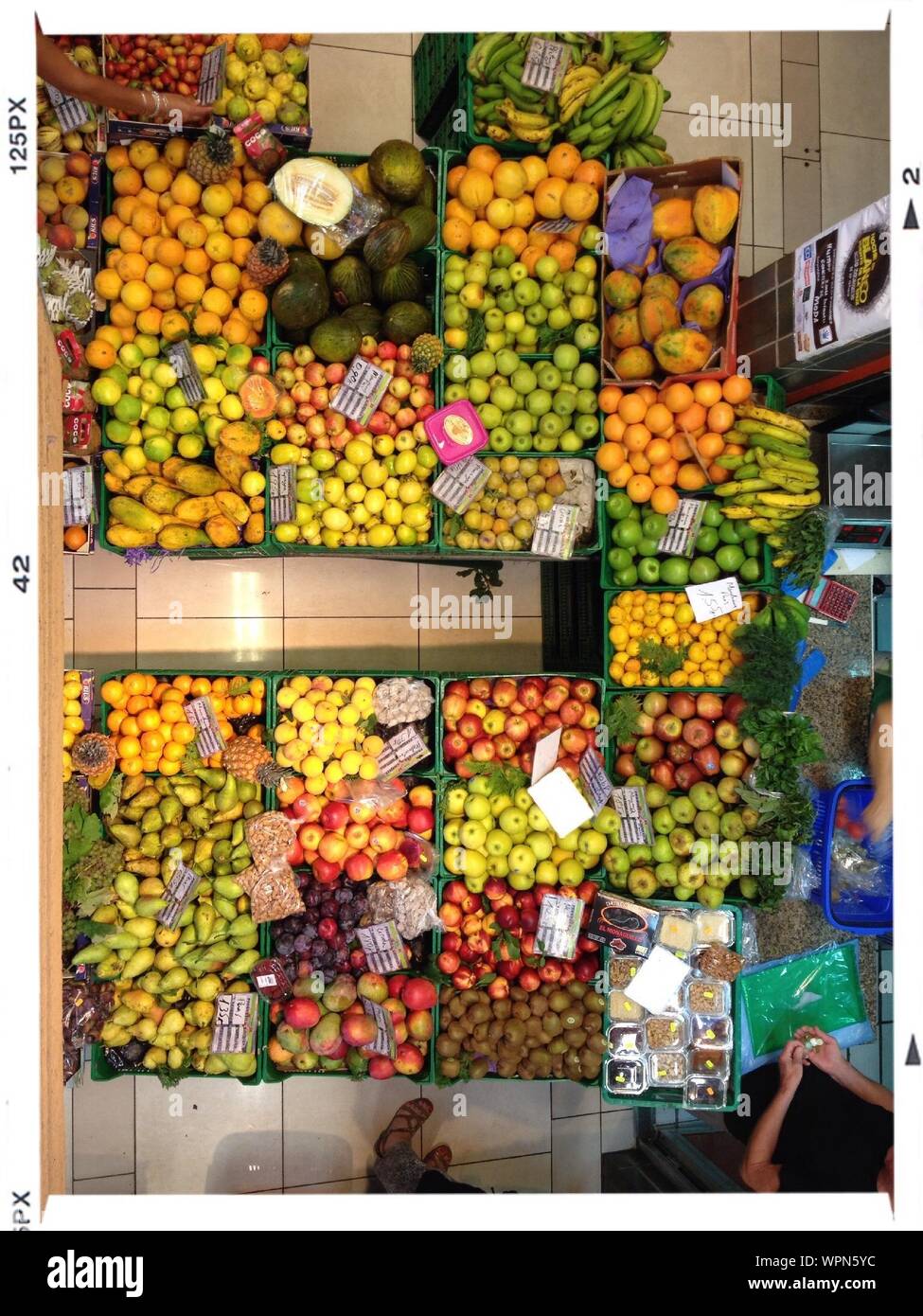 Fruits in containers Cut Out Stock Images & Pictures - Alamy