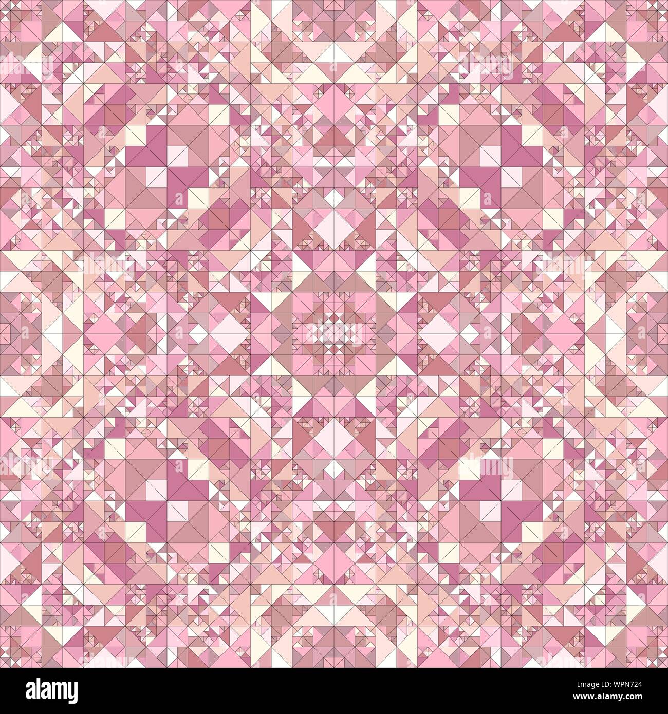 Pink Seamless Abstract Triangle Mosaic Tile Kaleidoscope Wallpaper Pattern Tribal Vector