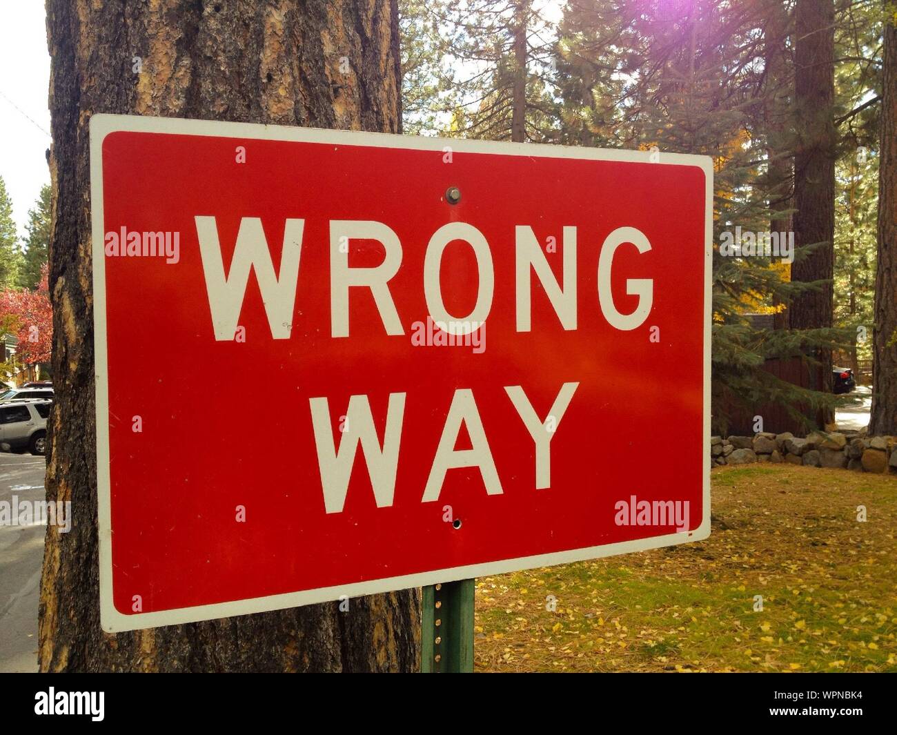 Warning Wrong Way Sign Red Sign High Resolution Stock Photography and ...