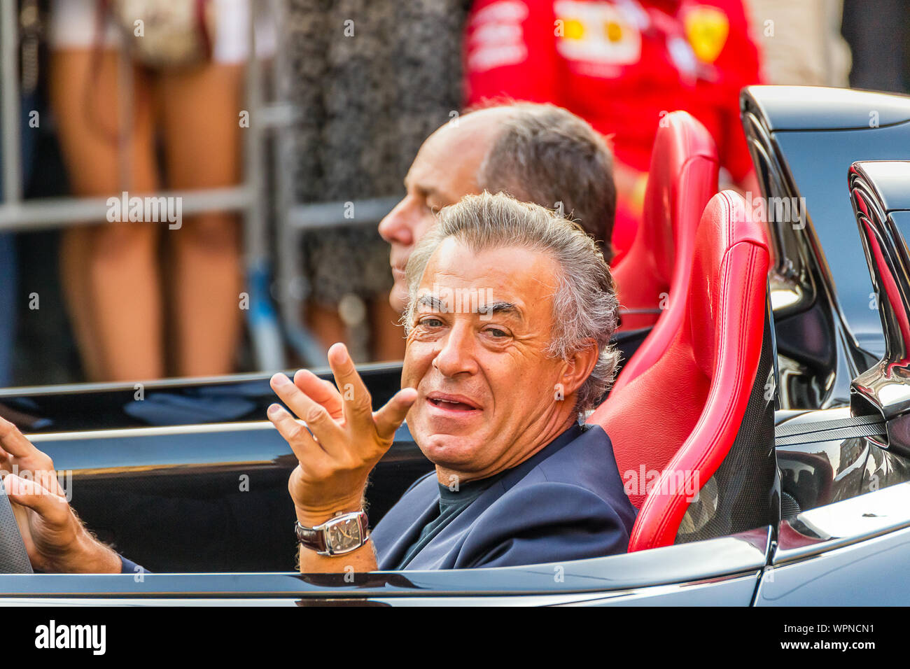 MILANO, ITALY - SEPTEMBER 4, 2019: the old F1 driver of Ferrari Racing ...