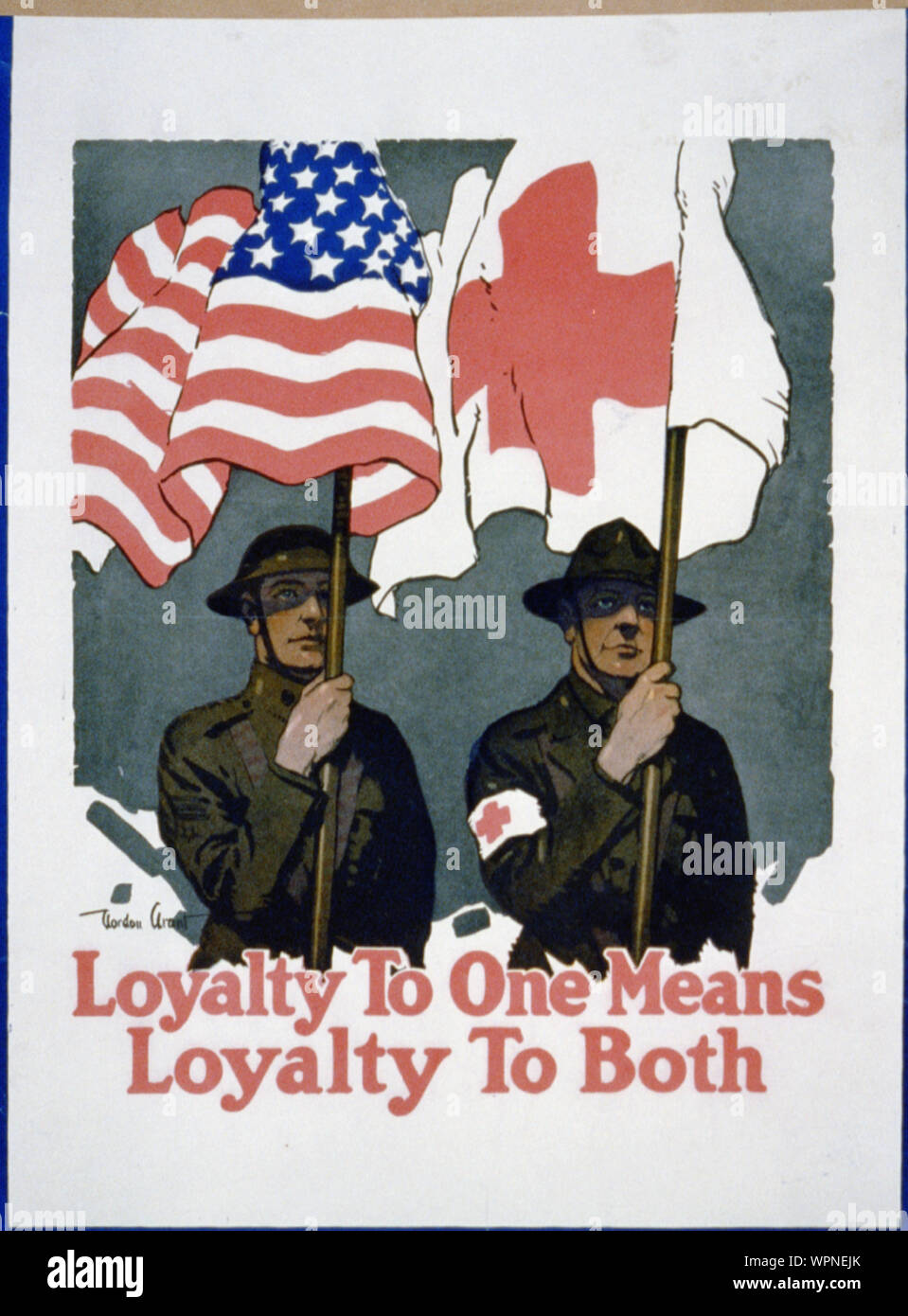 Loyalty to one means loyalty to both Abstract: Poster showing two ...