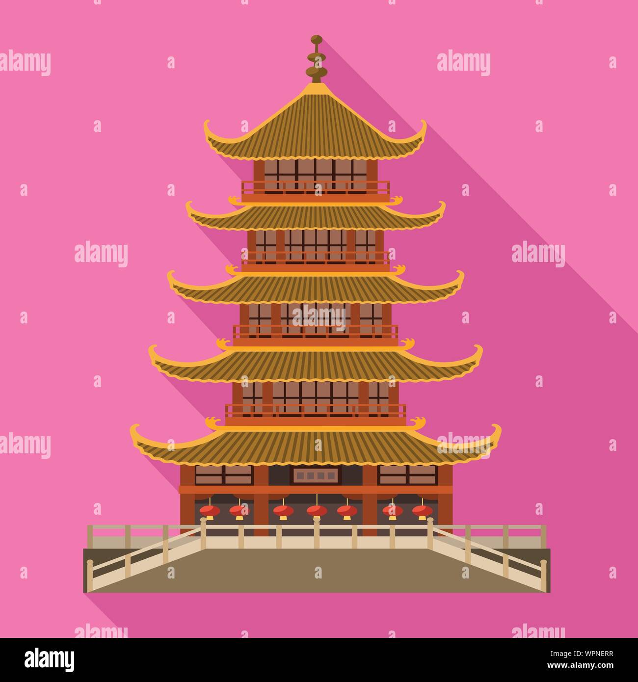 China temple icon. Flat illustration of china temple vector icon for ...