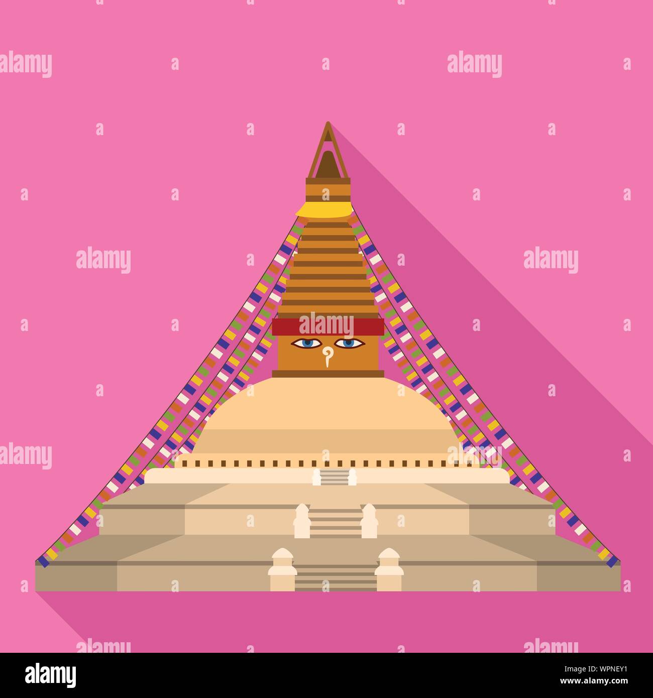 Thai temple icon. Flat illustration of thai temple vector icon for web ...