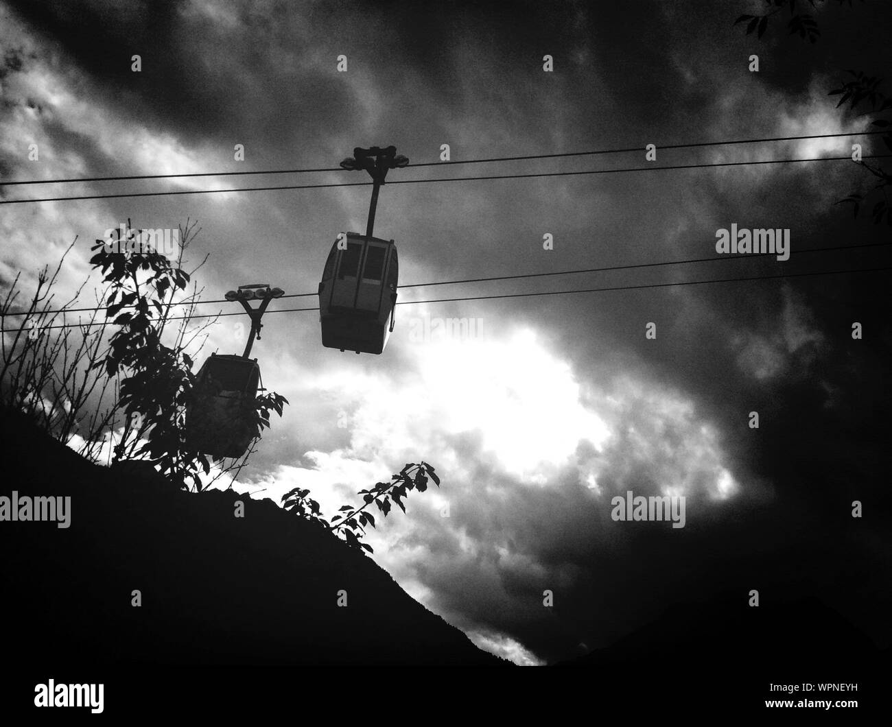 Overhead power line Black and White Stock Photos & Images - Alamy