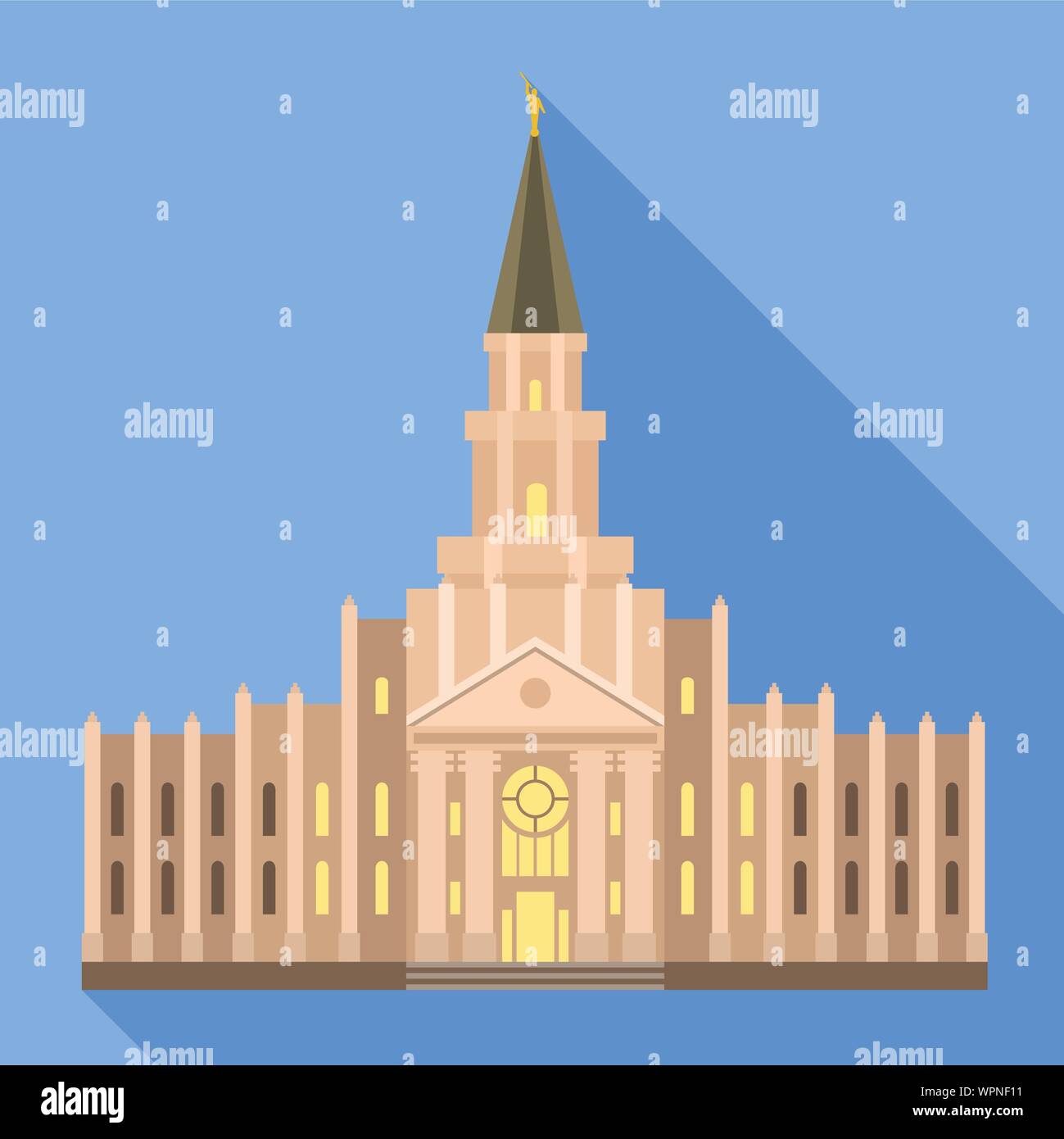 Catholic temple icon. Flat illustration of catholic temple vector icon ...