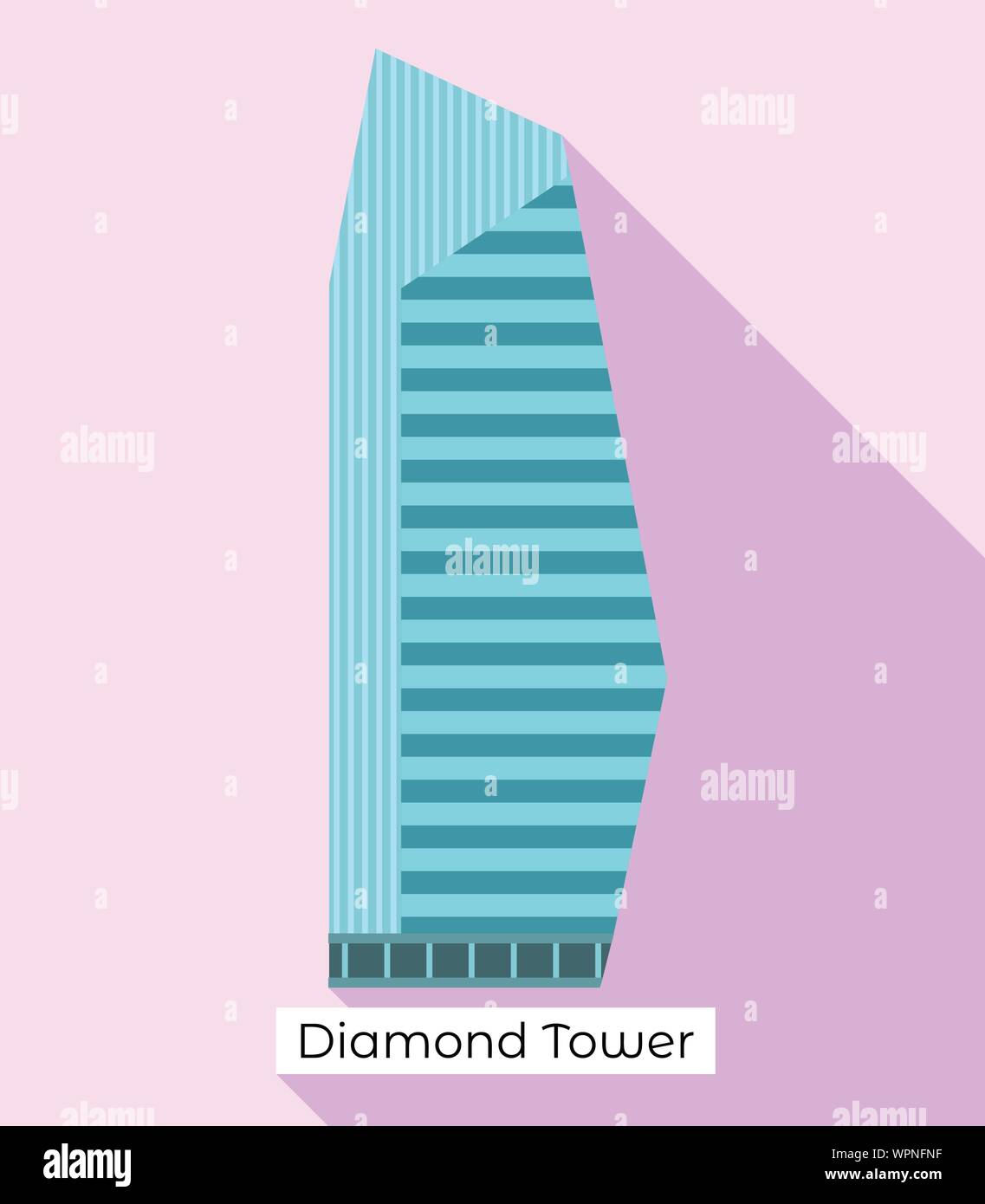 Diamond tower icon. Flat illustration of diamond tower vector icon for ...
