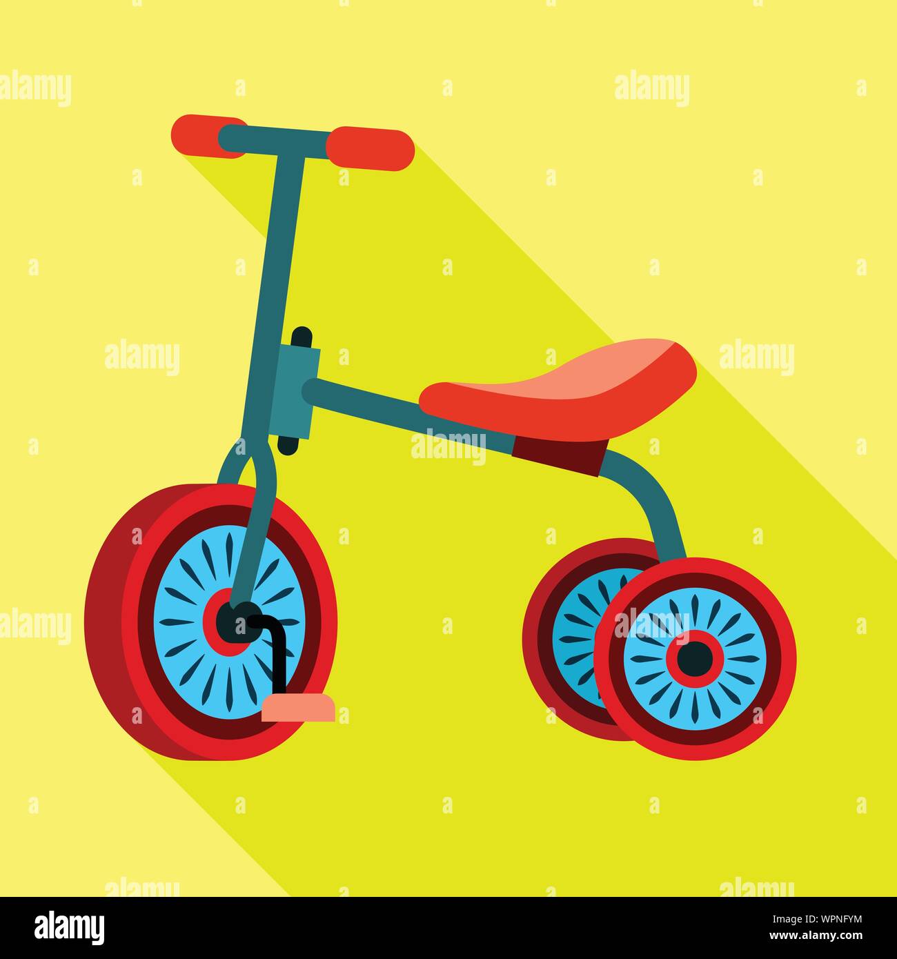 Colorful tricycle icon. Flat illustration of colorful tricycle vector ...