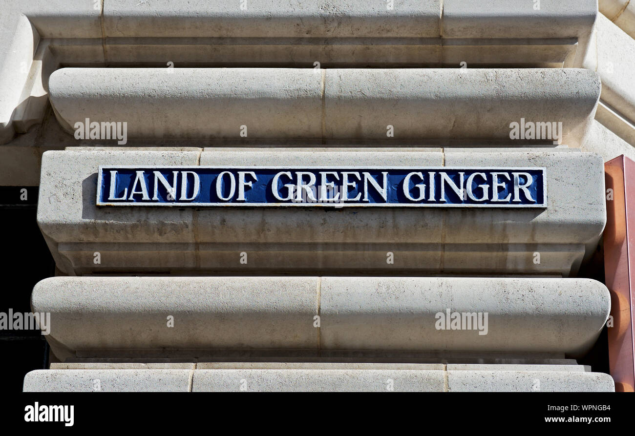 Street sign - Land of Green Ginger - Hull, East Yorkshire, England UK ...
