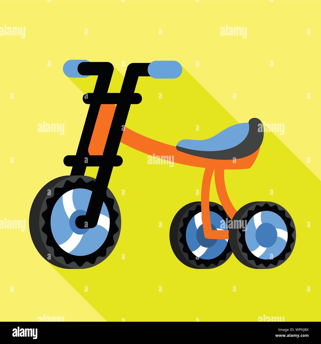 Kid tricycle icon. Flat illustration of kid tricycle vector icon for ...
