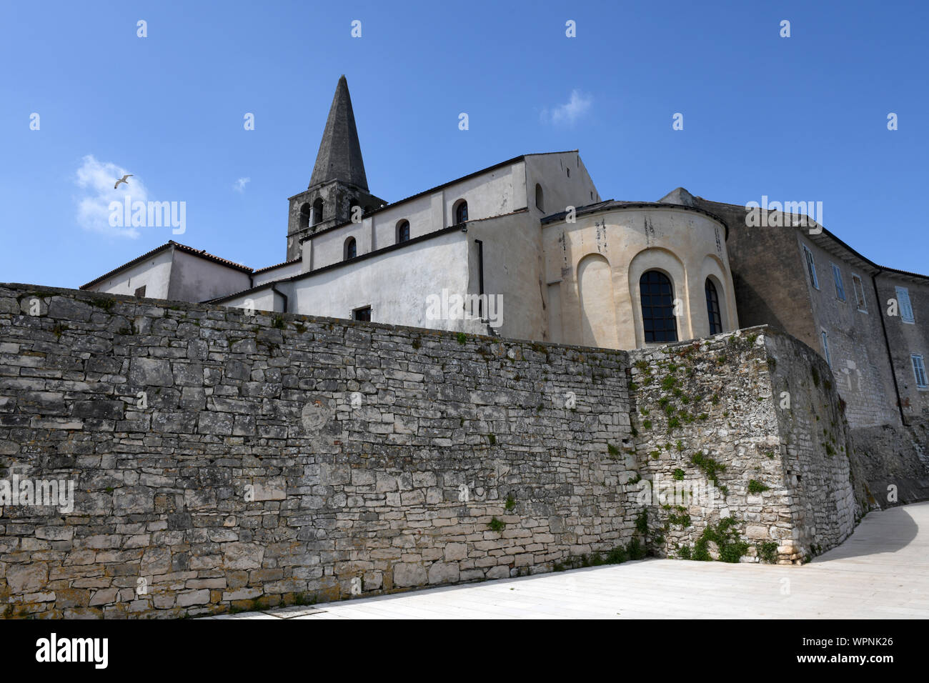 Porec, Croatia, old church, church and town walls Stock Photo - Alamy