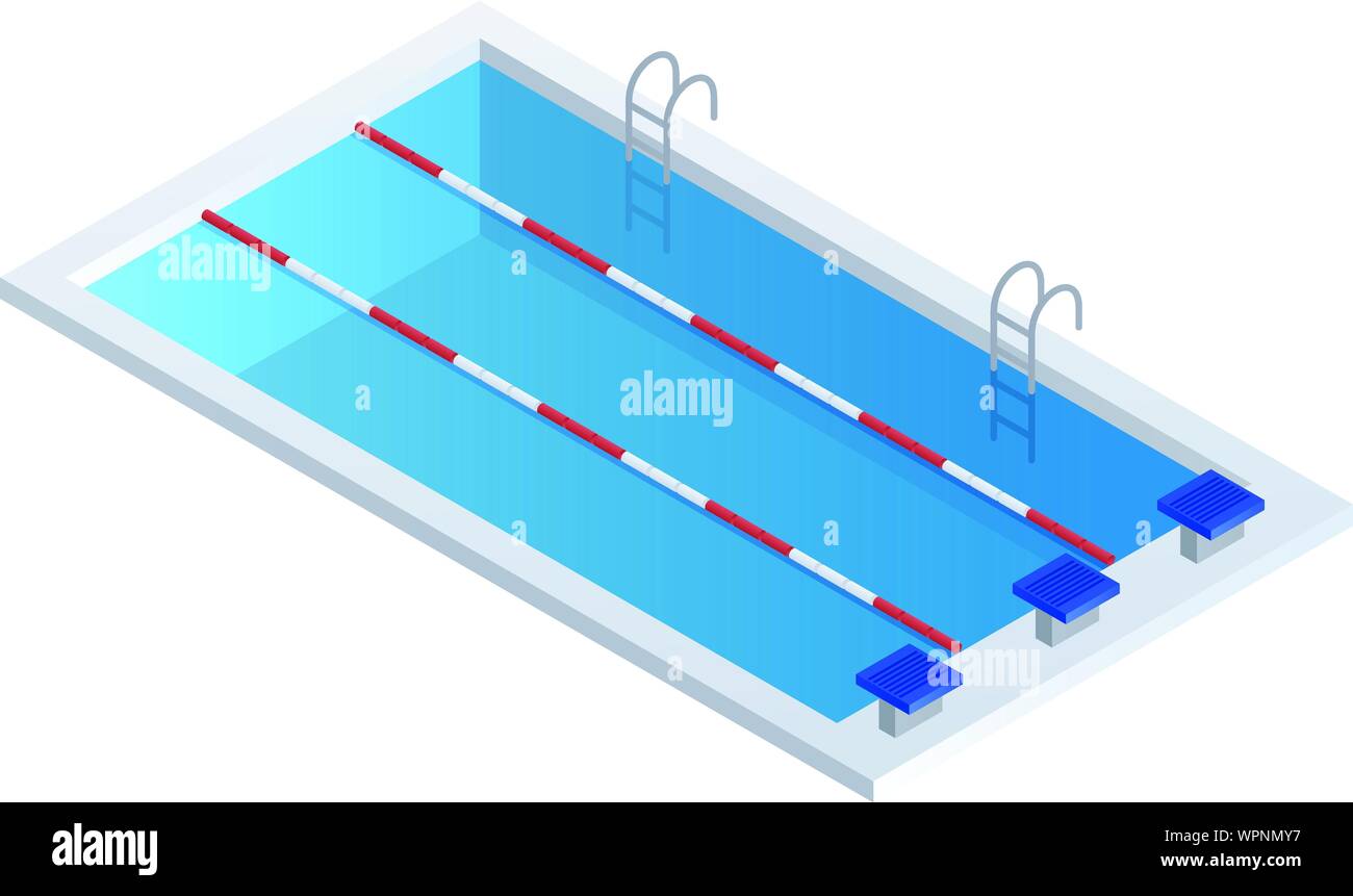 Sport swimming pool icon. Isometric of sport swimming pool vector icon ...