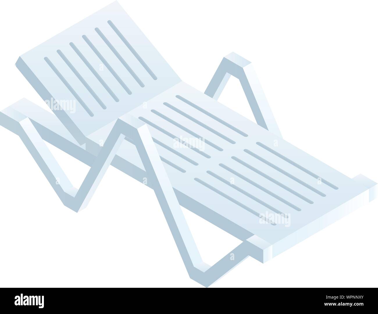 Plastic beach chair icon. Isometric of plastic beach chair vector icon ...