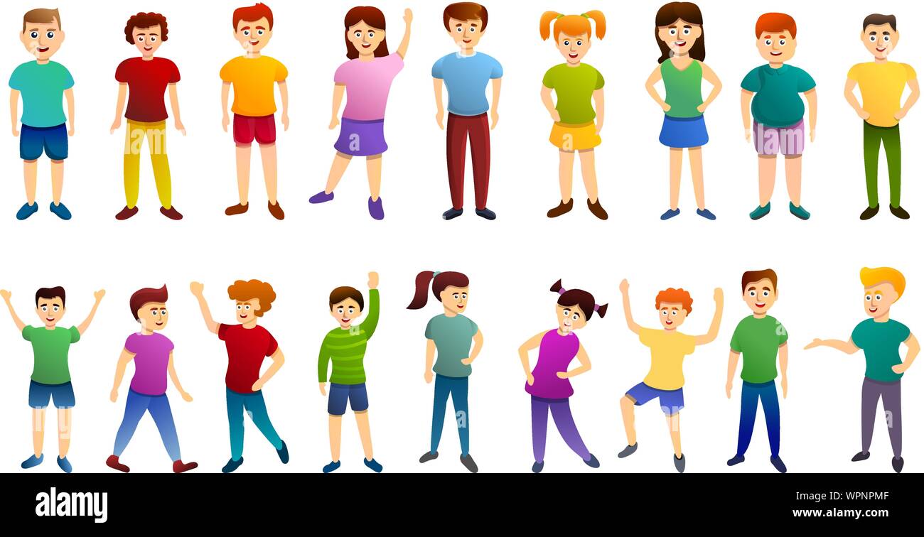 Kindergarten icons set. Cartoon set of kindergarten vector icons for ...