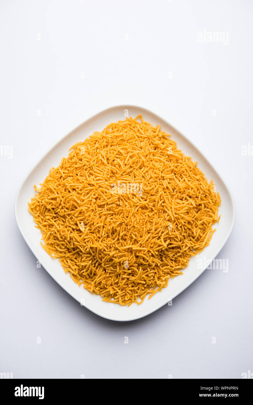 Aloo Bhujiya or Potato Bhujia also known as Namkeen sev. Popular ...