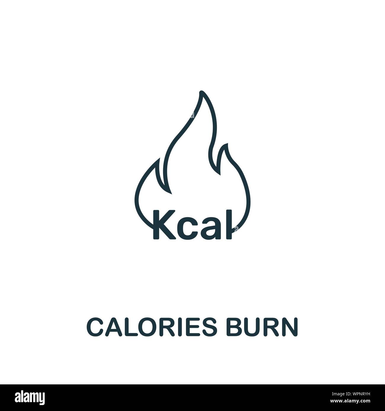 Calories Burn icon. Thin outline style design from fitness icons ...