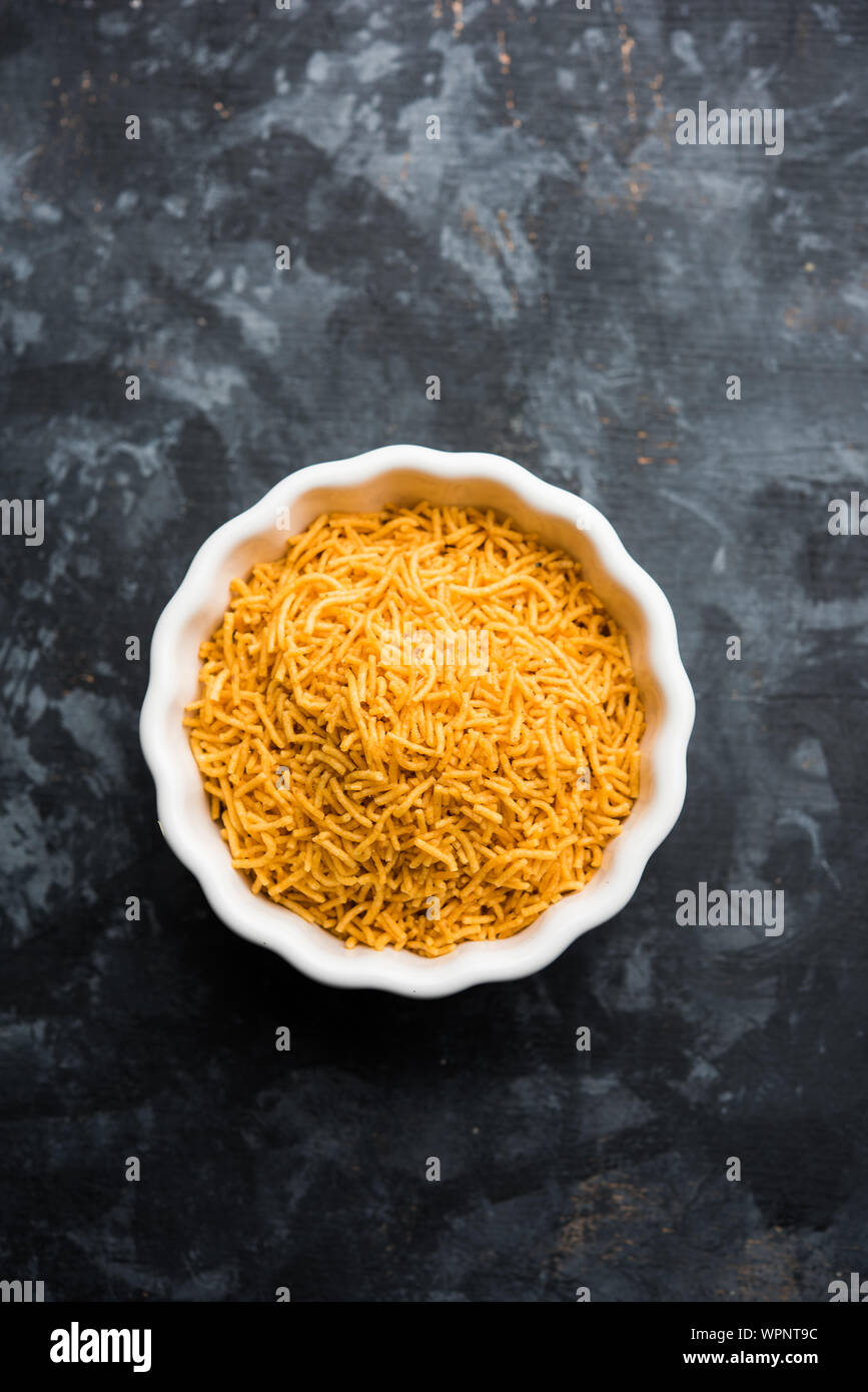 Aloo Bhujiya or Potato Bhujia also known as Namkeen sev. Popular ...