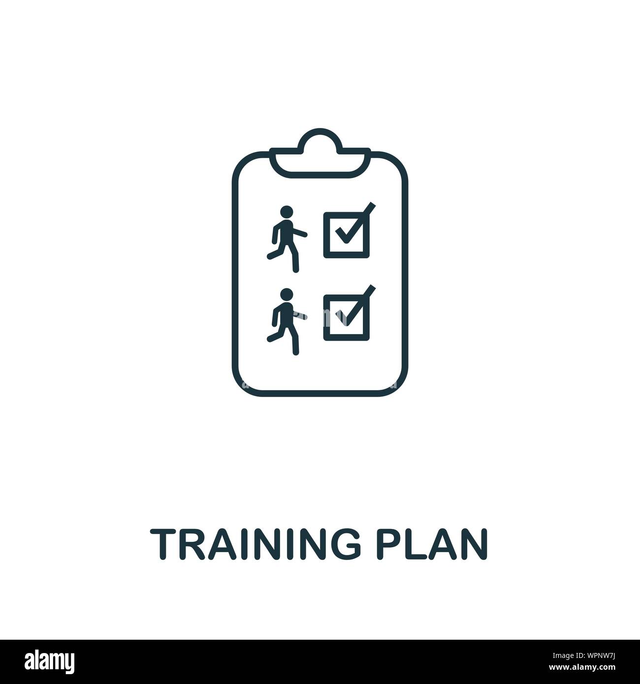 Training Plan icon. Thin outline style design from fitness icons ...