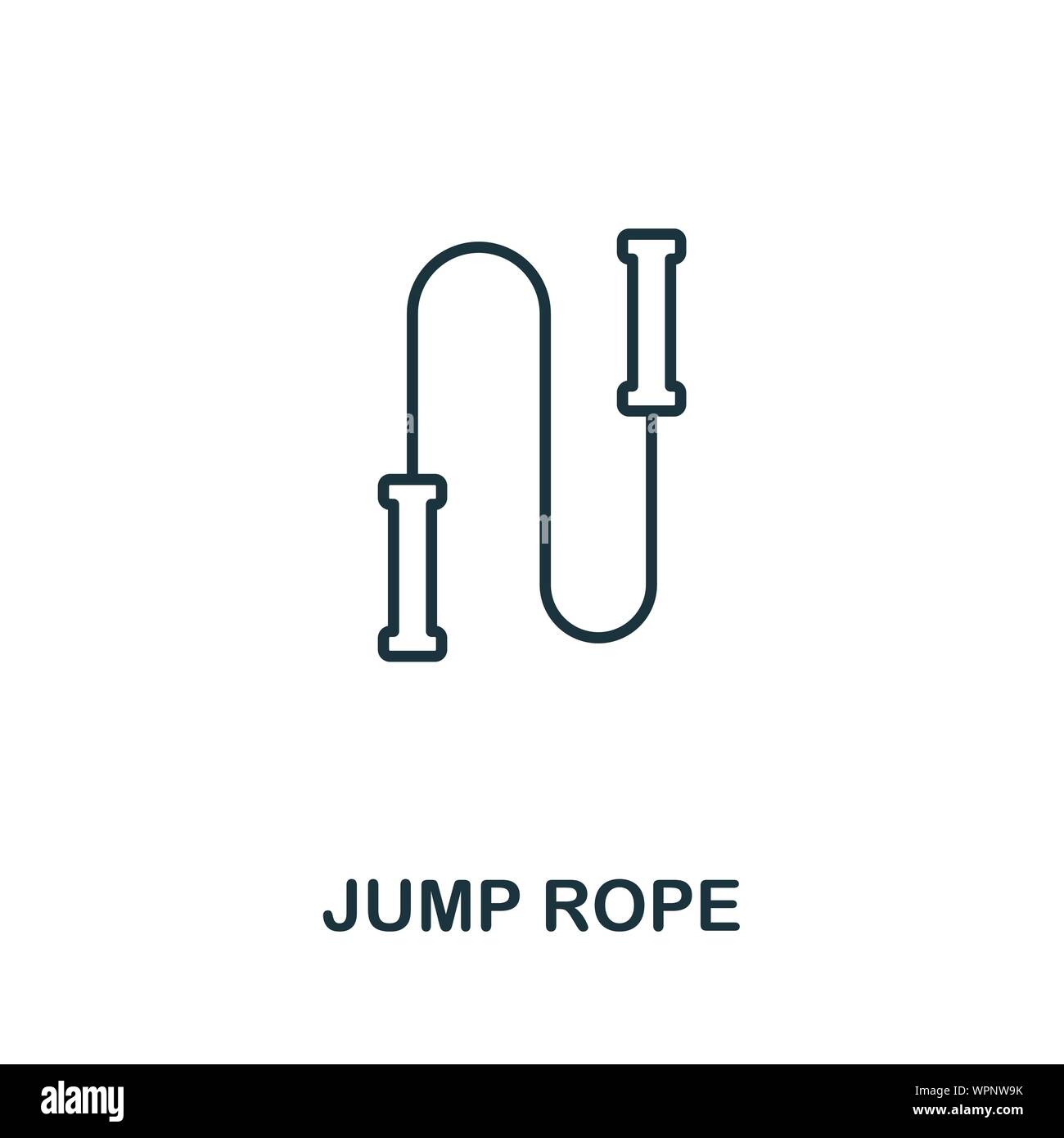 Jump Rope icon. Thin outline style design from fitness icons collection ...
