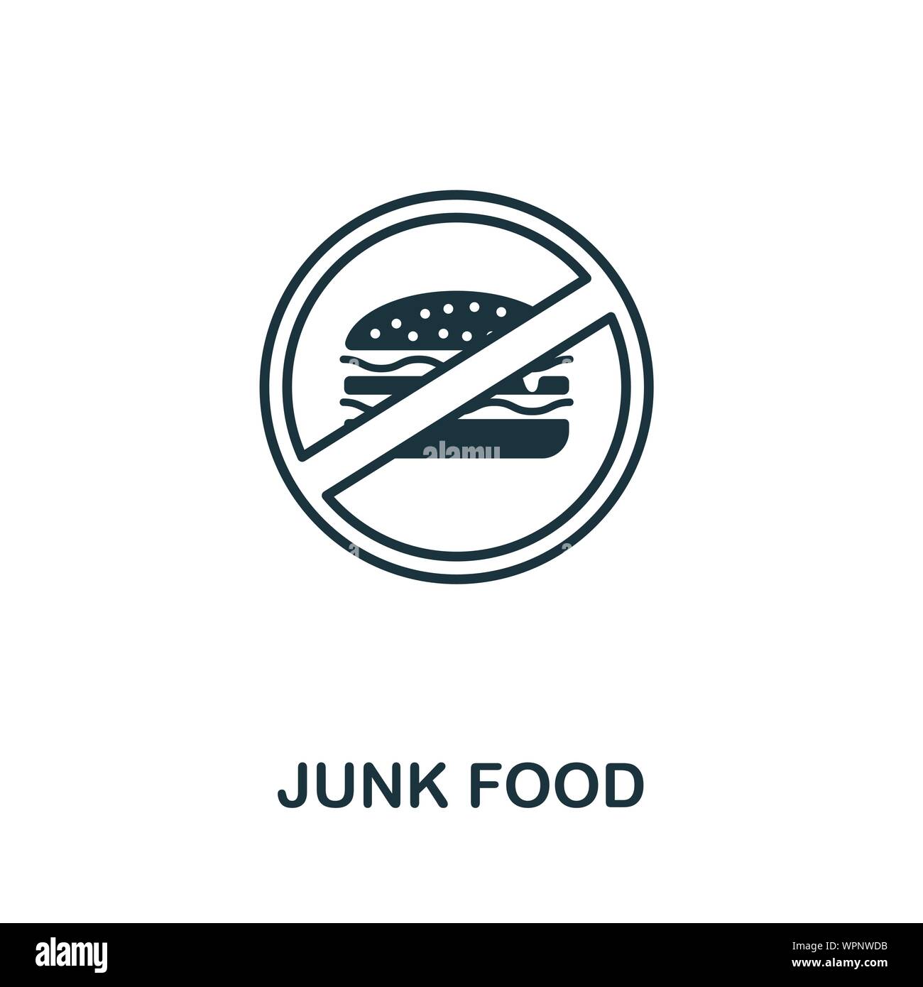 Junk Food icon. Thin outline style design from fitness icons collection ...