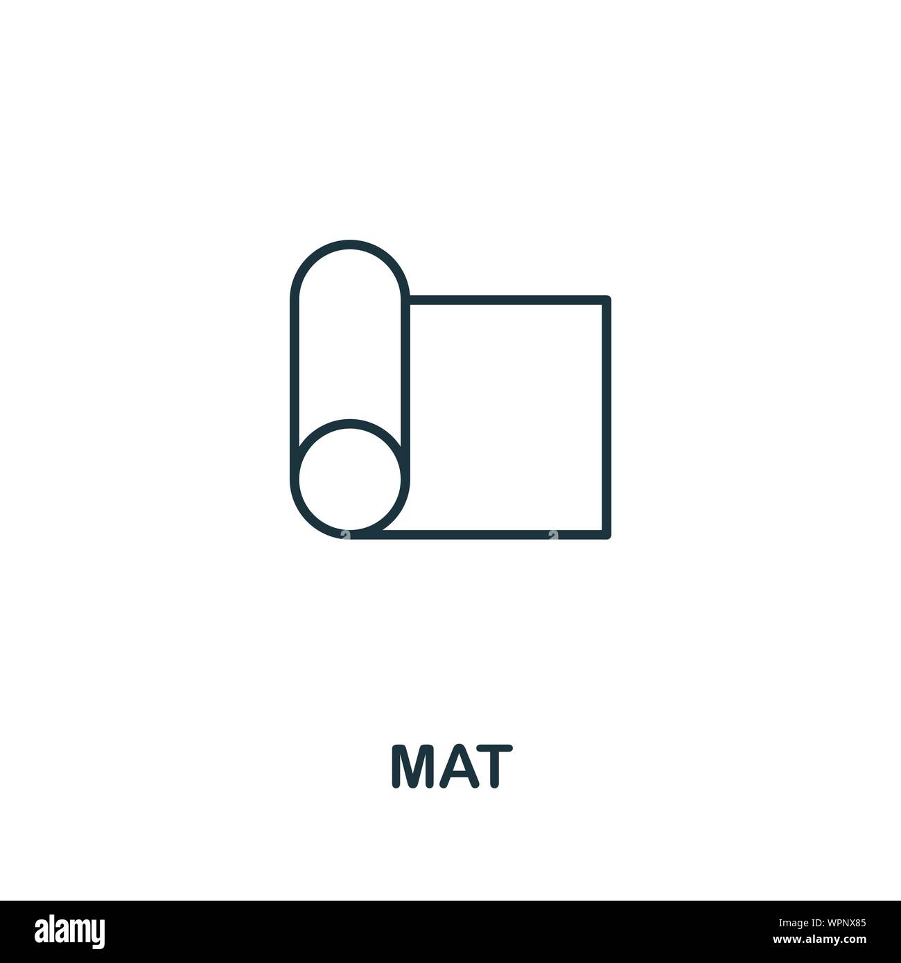 Mat icon. Thin outline style design from fitness icons collection ... Mat icon. Thin outline style design from fitness icons collection ...