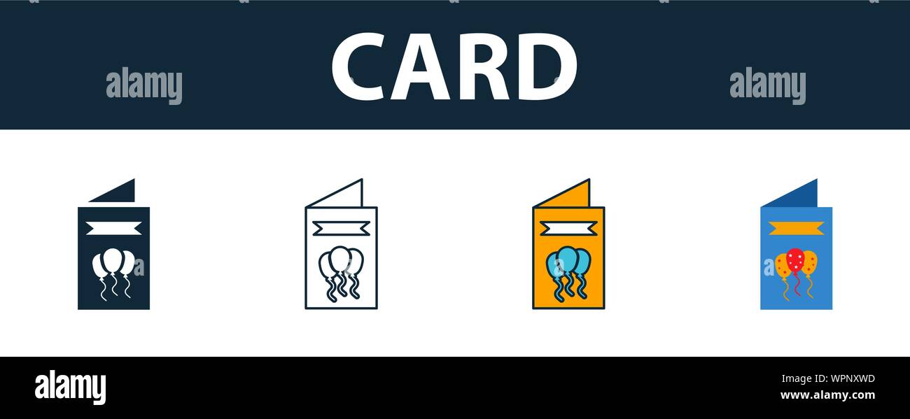 Card icon set. Four elements in diferent styles from party icon icons ...