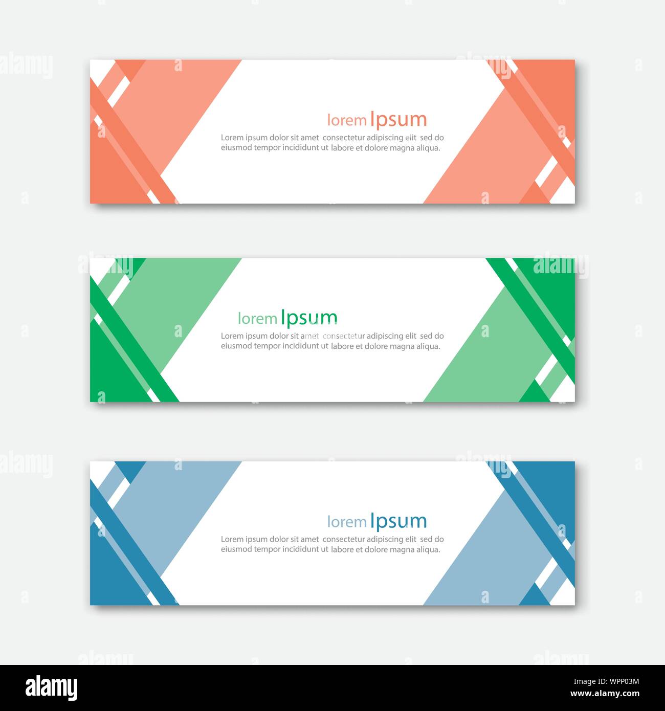 Set of abstract design banner template. Three different colors. Vector ...
