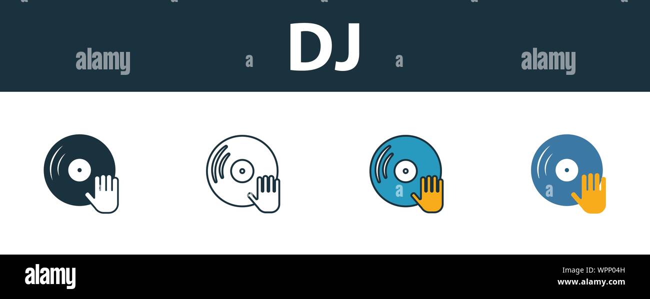 Dj icon set. Four elements in diferent styles from party icon icons ...