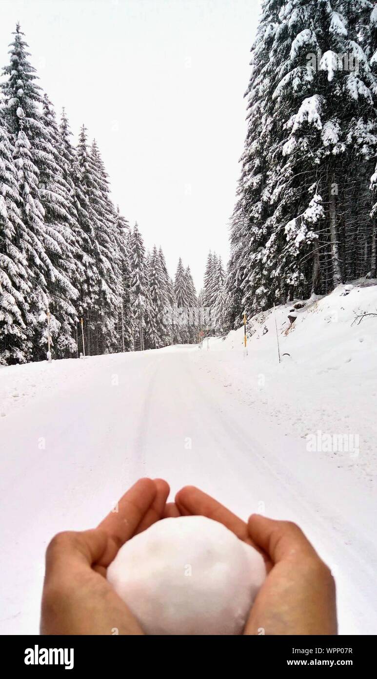 Hand holding snowball hi-res stock photography and images - Alamy