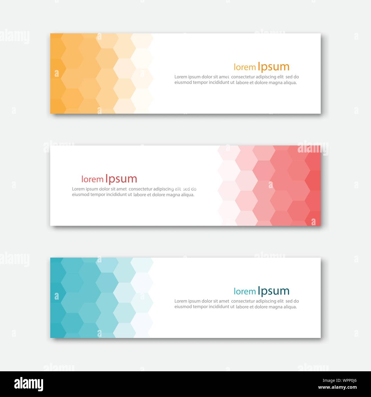 Set of abstract design banner template. Three different colors. Vector ...