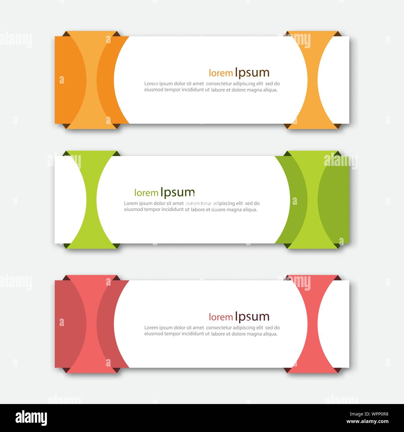 Set of abstract design banner template. Three different colors. Vector ...