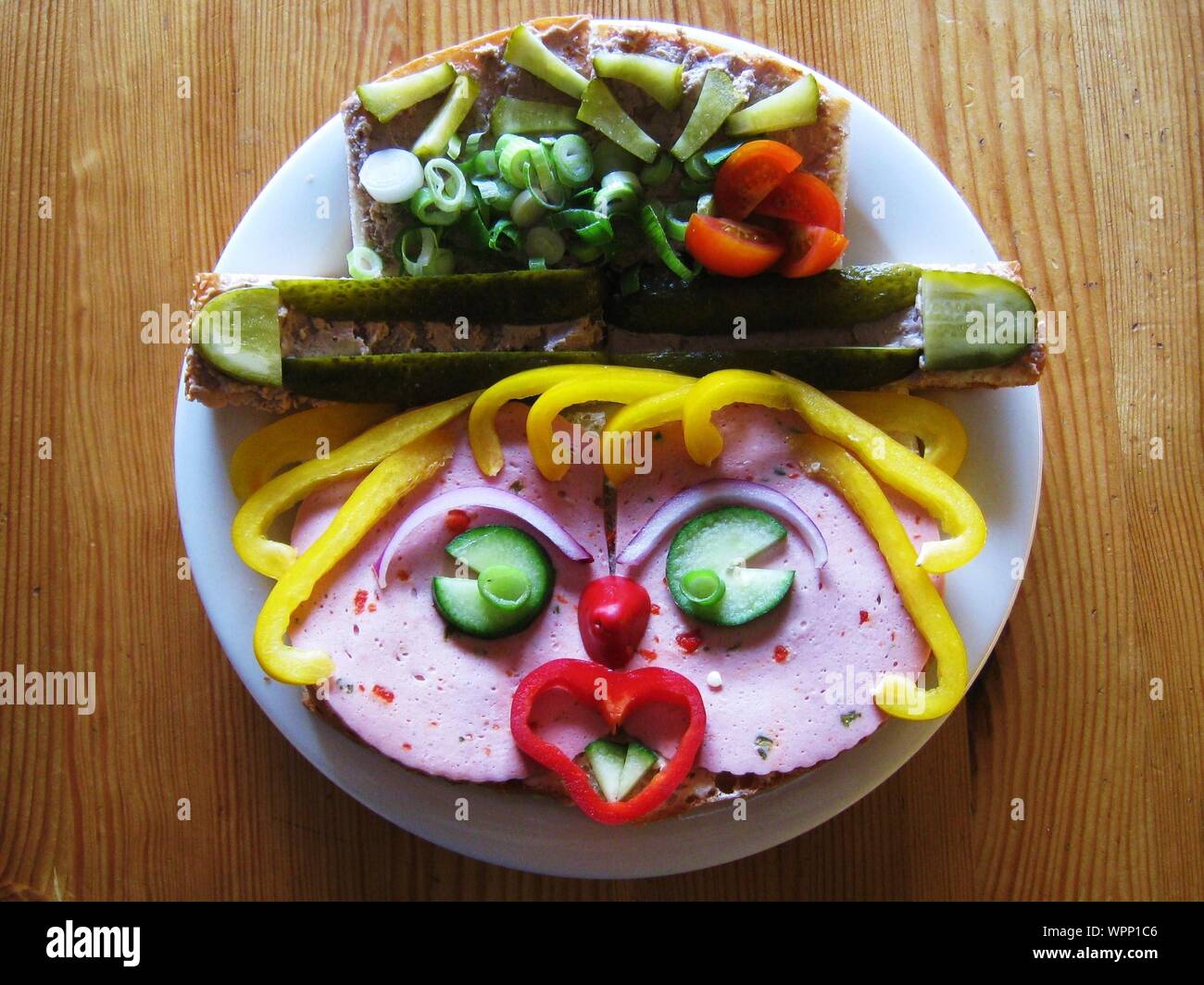 Anthropomorphic face made plate hi-res stock photography and images - Alamy