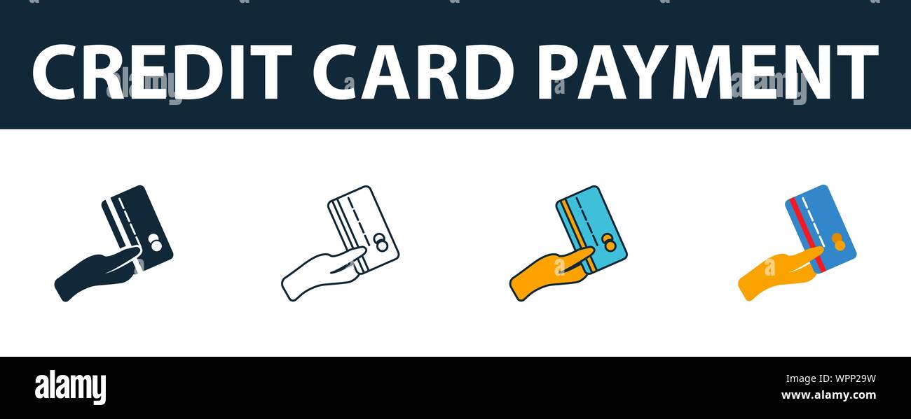 Credit Card Payment icon set. Four elements in diferent styles from ...