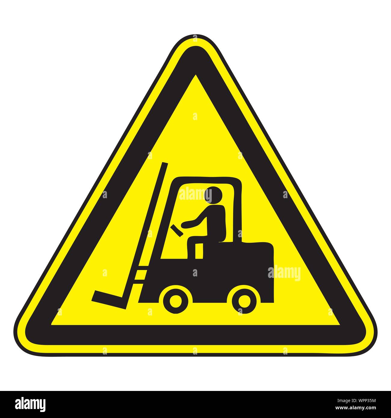 Warning sign caution forklift truck hi-res stock photography and images ...