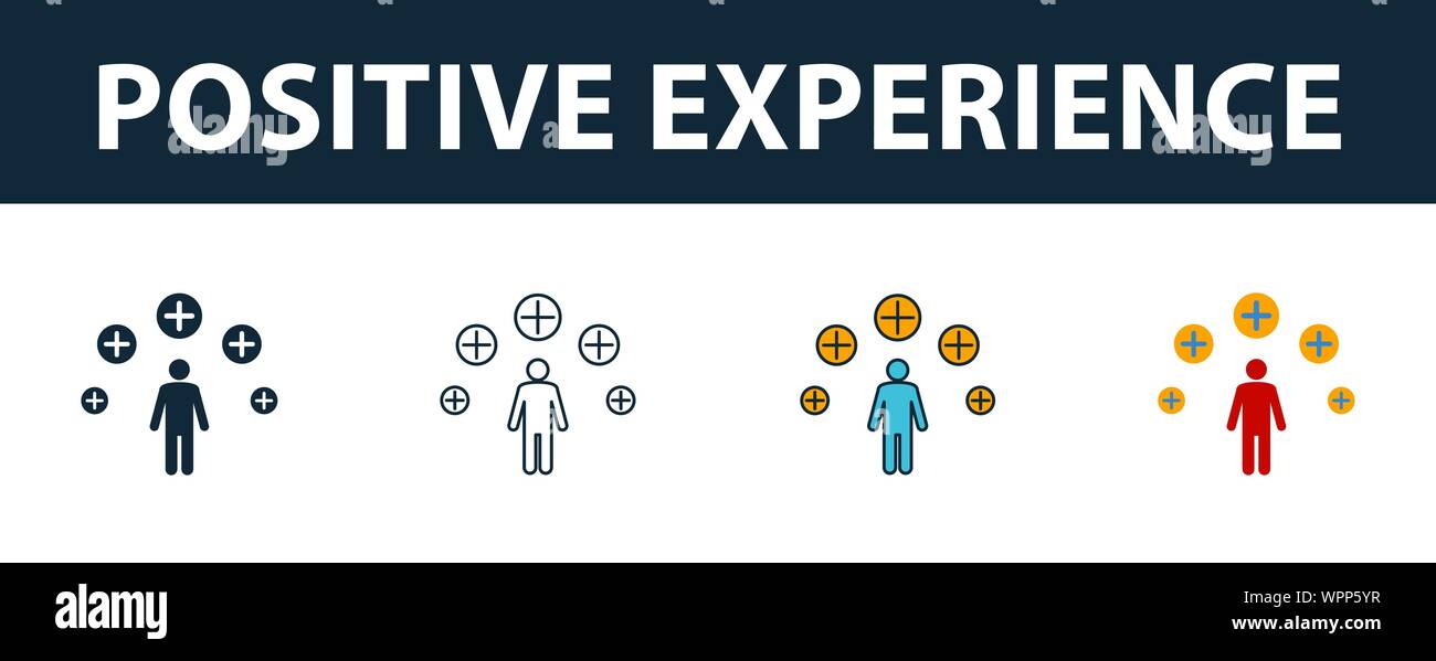 Positive Experience icon set. Four elements in diferent styles from ...