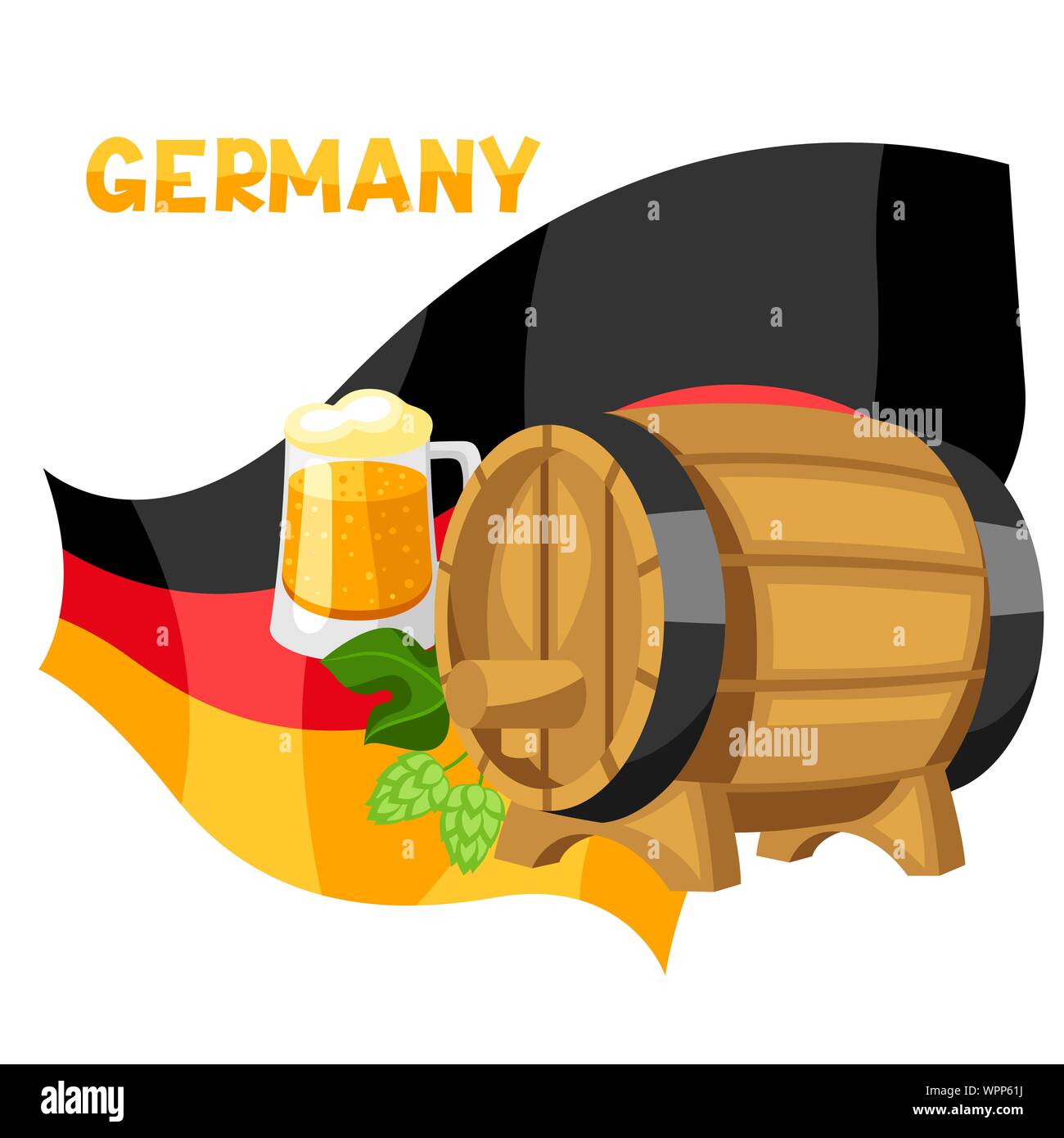 Mug beer on barrel Stock Vector Images - Alamy