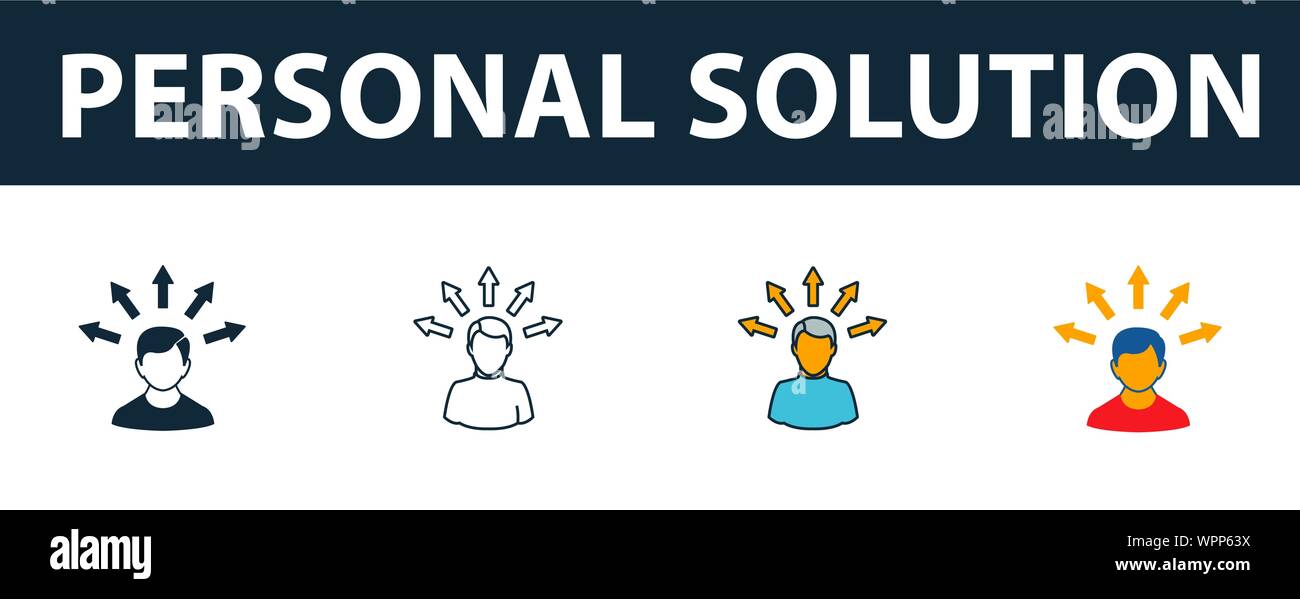 Personal Solution icon set. Four elements in diferent styles from ...