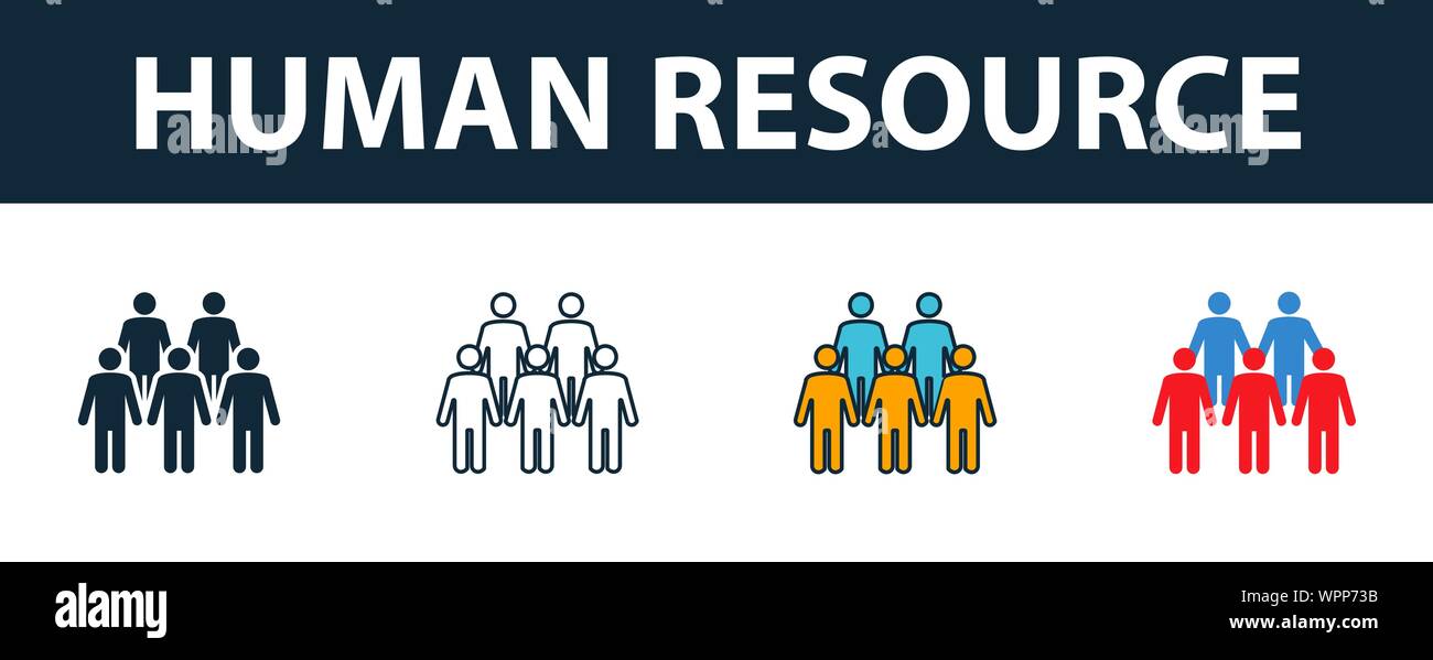 Human Resource icon set. Four elements in diferent styles from project ...